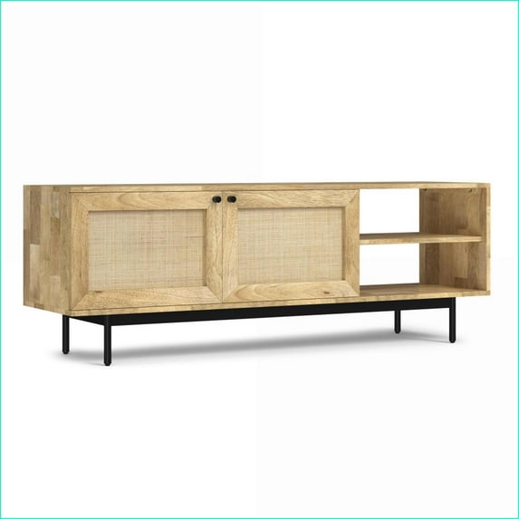 TV Furniture | Reeves Rustic Media Stand with Storage | Solid Mango ...