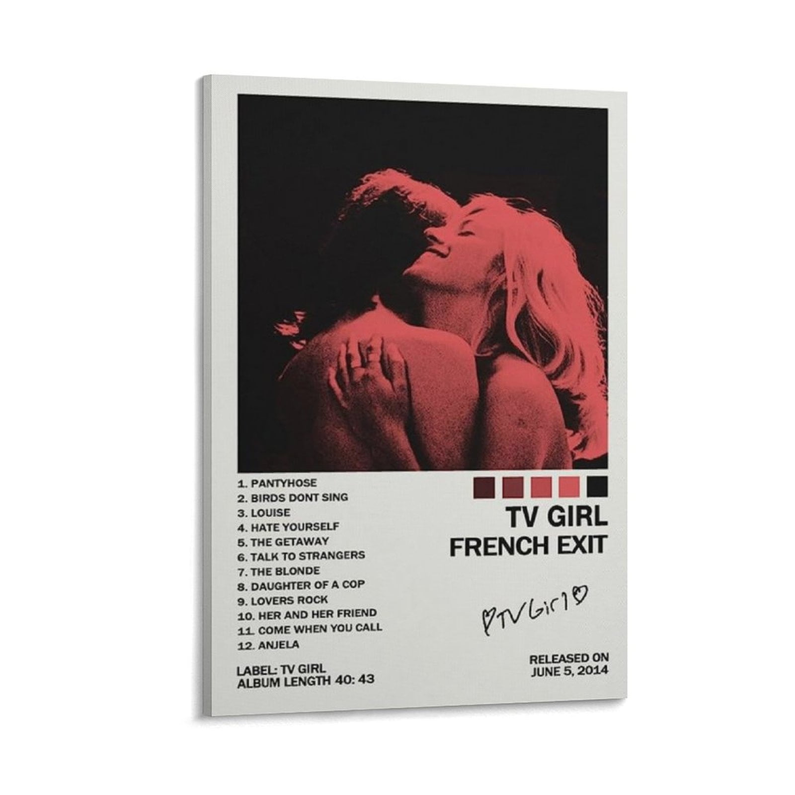 TV Girl Music Poster Indie Pop Band Who Really Cares Music Album ...