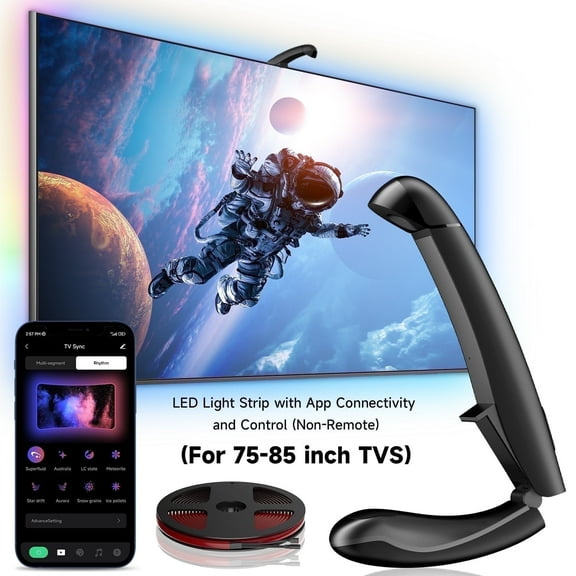 TV Backlight, 18ft Strip Lights That Change with 75-85 Inch Screen, App ...