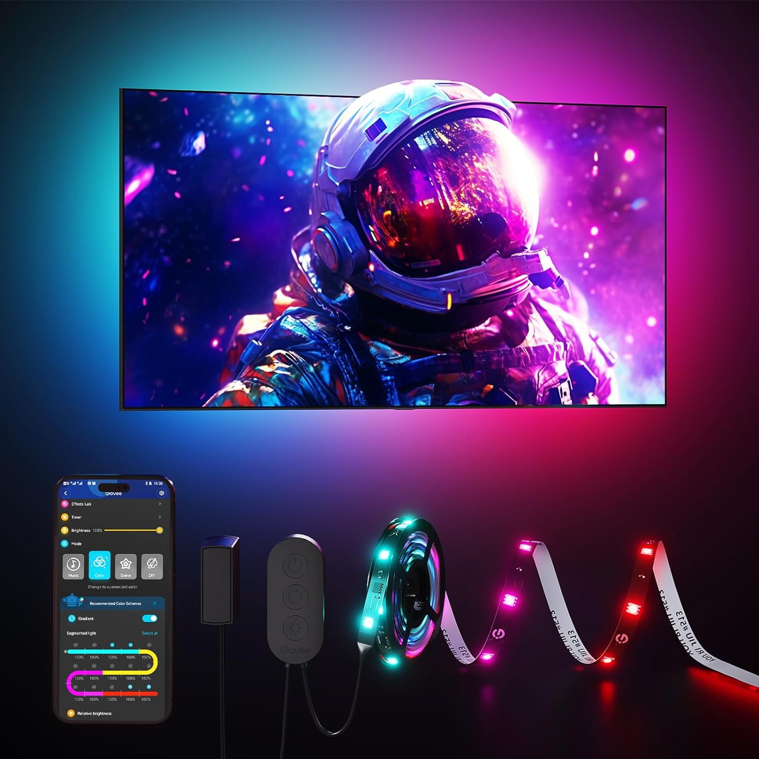 TV LED Backlight Strip, RGBIC Smart LED Backlight for 40-50inch TVs ...