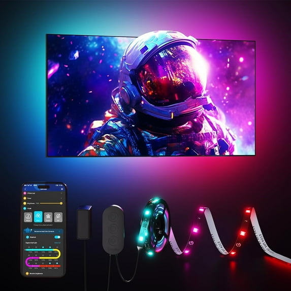 TV LED Backlight Strip, RGBIC Smart LED Backlight for 40-50inch TVs ...