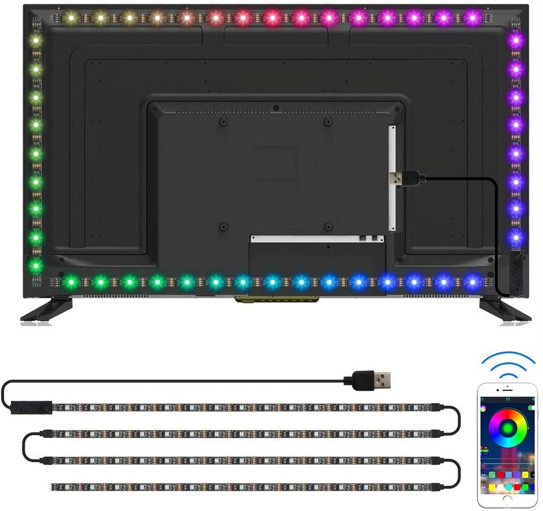 TV LED Backlights, 6.56ft/2M USB RGB Strip Lights Kit with 3M Tape ...