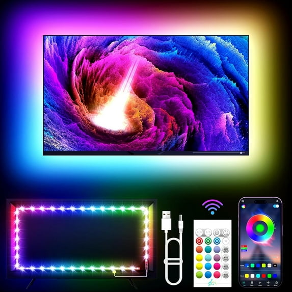 TV Lights, 11.5ft Lights for 32-55 Inch TV, TV Backlight Behind with ...