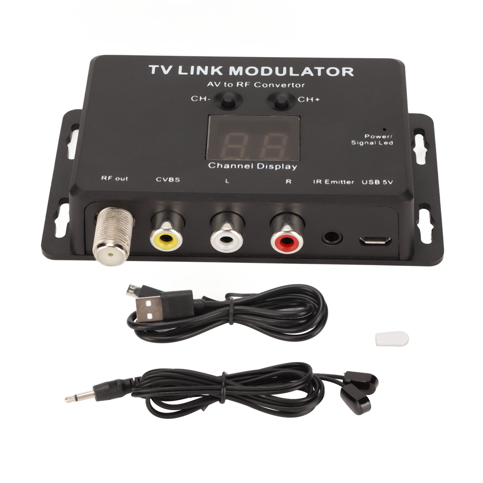 TV Link Modulator Support PAL NTSC Stable Small AV to RF Converter with IR Return for Set Top ...