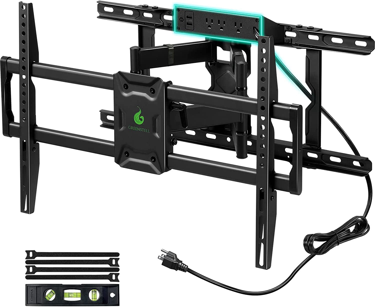 TV Mount with Power Outlet, Full Motion Wall Mount for 47"-84" TVs ...