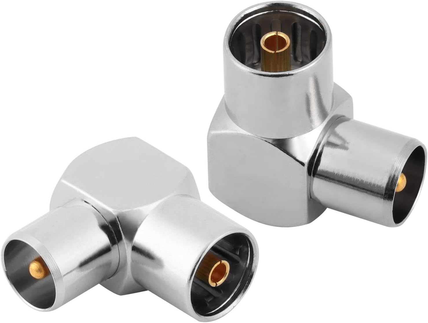 TV PAL Female to Male Coaxial Connector, Right Angle Coaxial Adapter ...