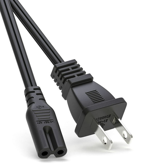 12Ft 2 Prong Power Cord for Samsung, LG, TCL, Sony, Sharp, Toshiba, JVC ...