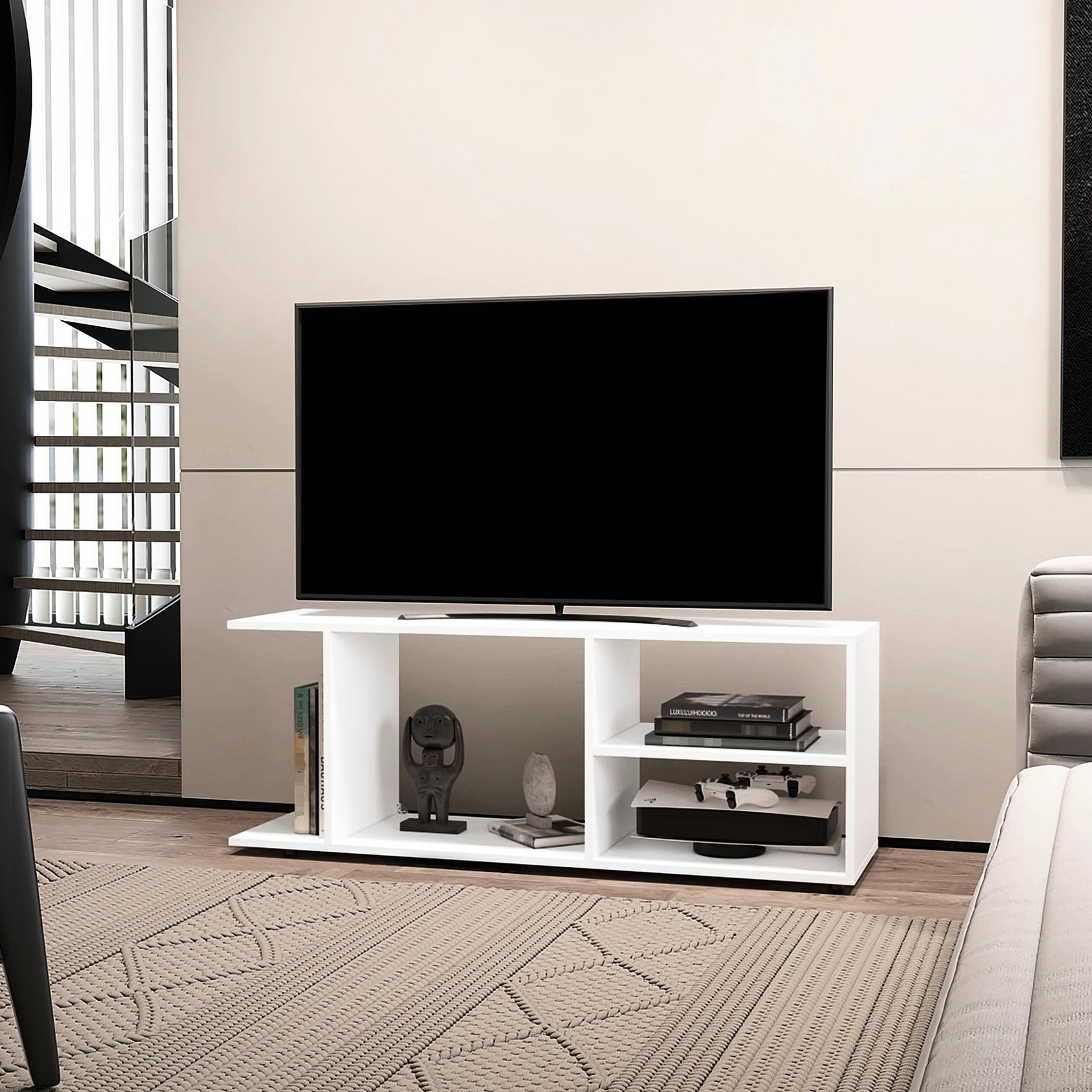 TV Rack with Open Design / Neatly Organize Multimedia in Living Room ...