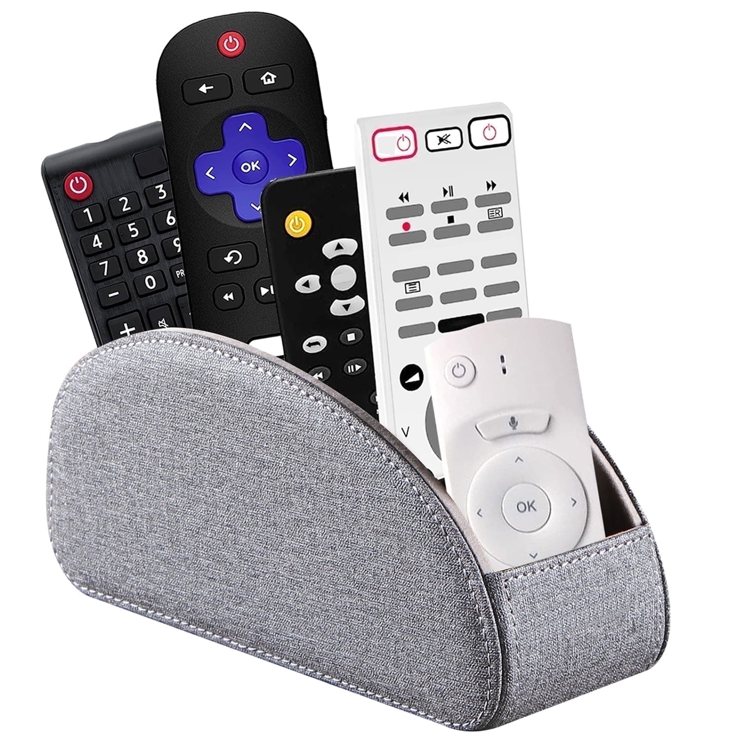 "MGKITCH TV Remote Control Holder, 5 Compartments PU Leather Caddy ...