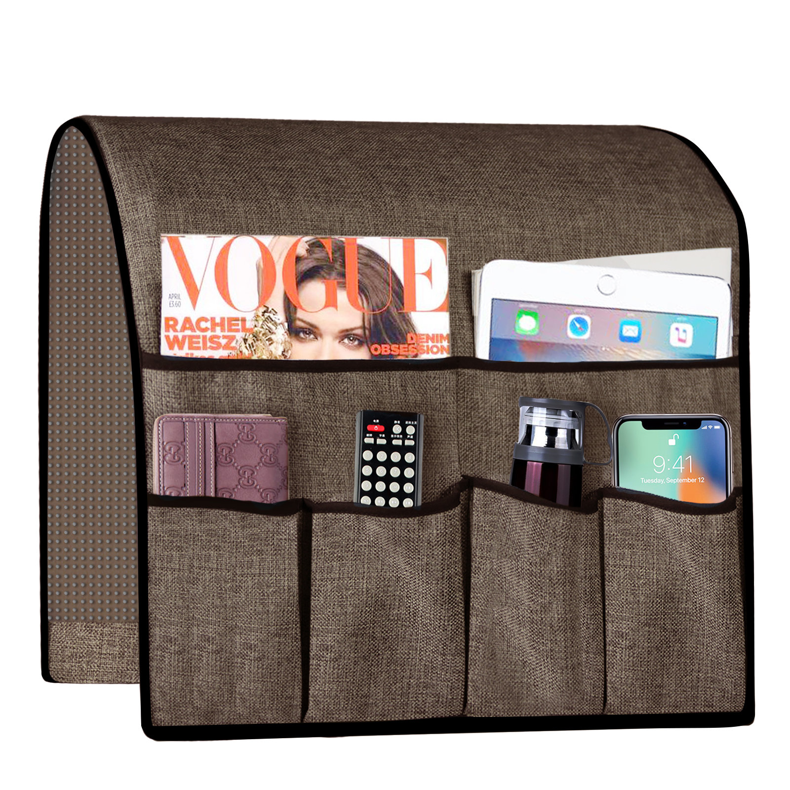 TV Remote Control Holder, Armrest Caddy for Couch Sofa Chair Recliner ...