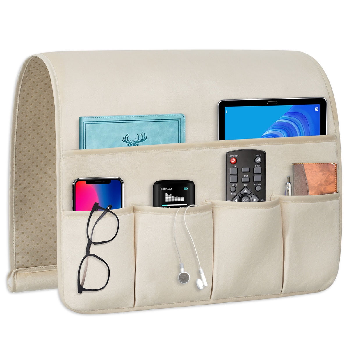 TV Remote Control Holder Couch Caddy, Non-slip Bedside Caddy Organizer ...