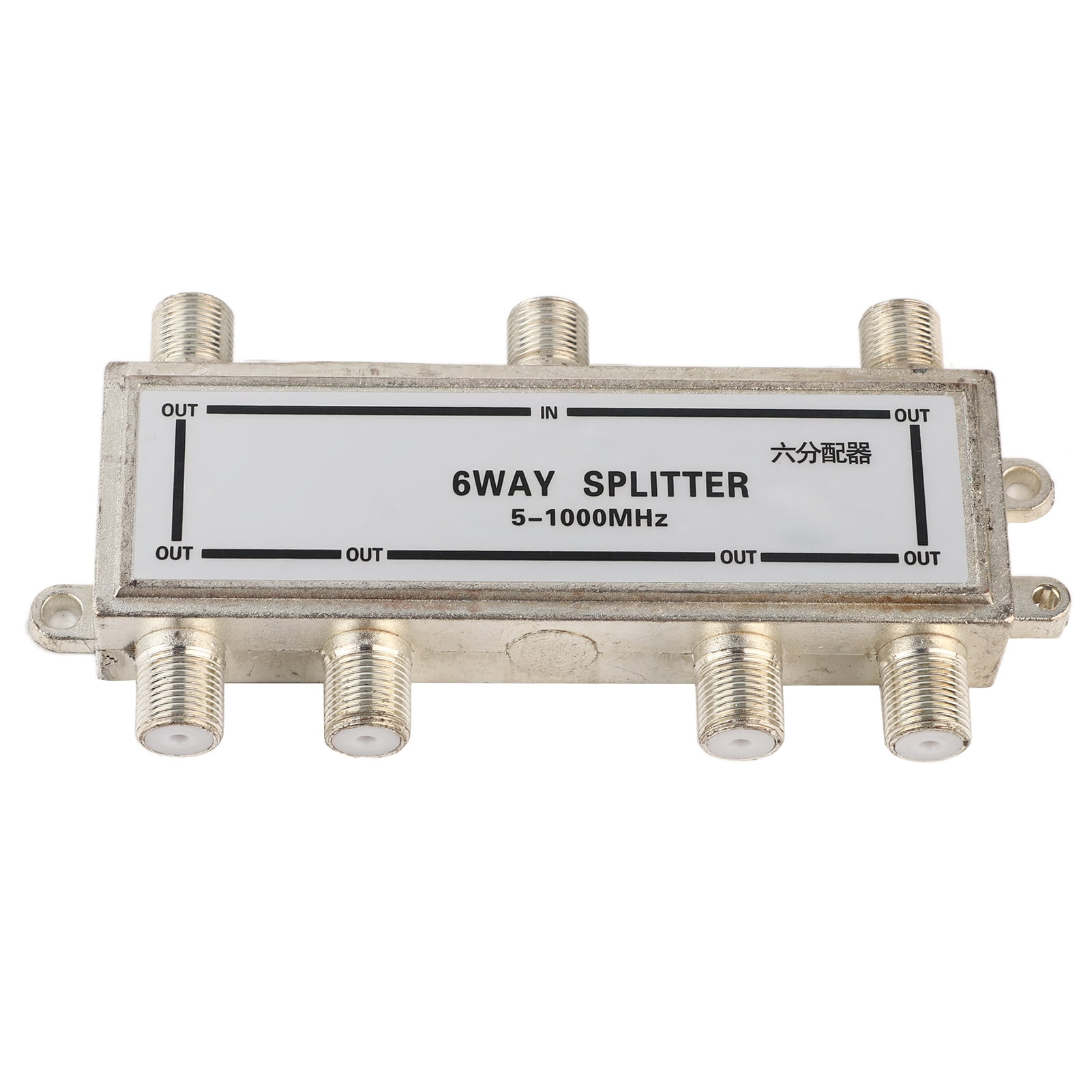 6-Way Coaxial Cable TV Signal Splitter for CATV, High Speed, Low Loss ...