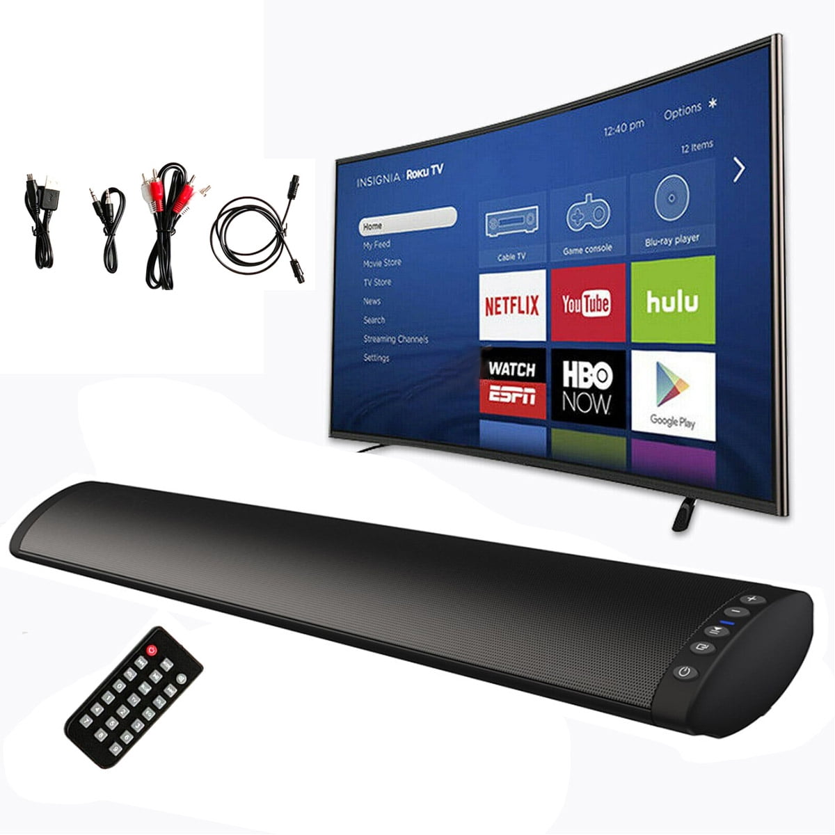 TV Sound Bars, Soundbar Wireless Bluetooth Speaker Subwoofer Bass 3D ...