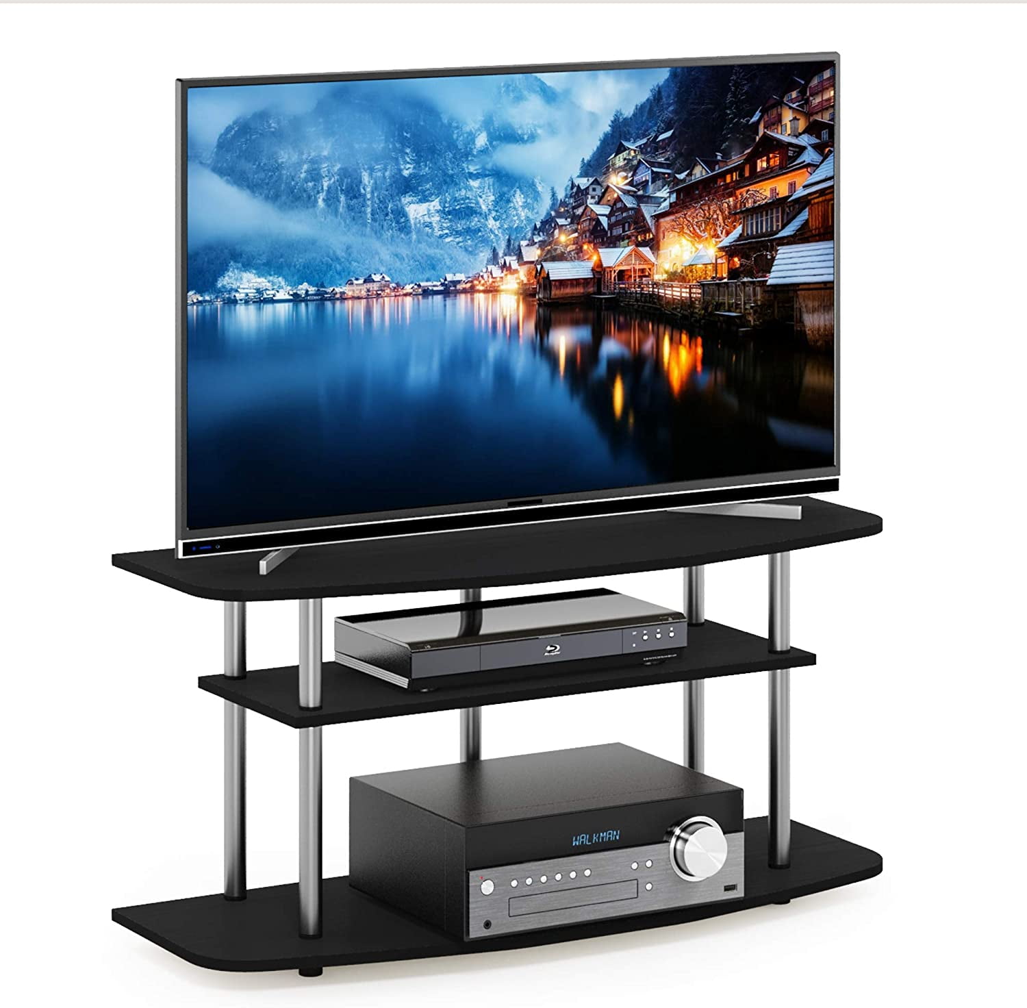 TV Stand, 3-Tier No Tools Entertainment Center, TV Console for TV up to ...