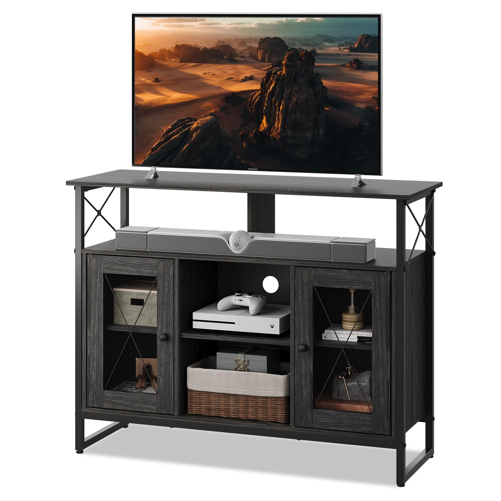 TV Stand for 43 Inch TV, Small Entertainment Center with Storage ...