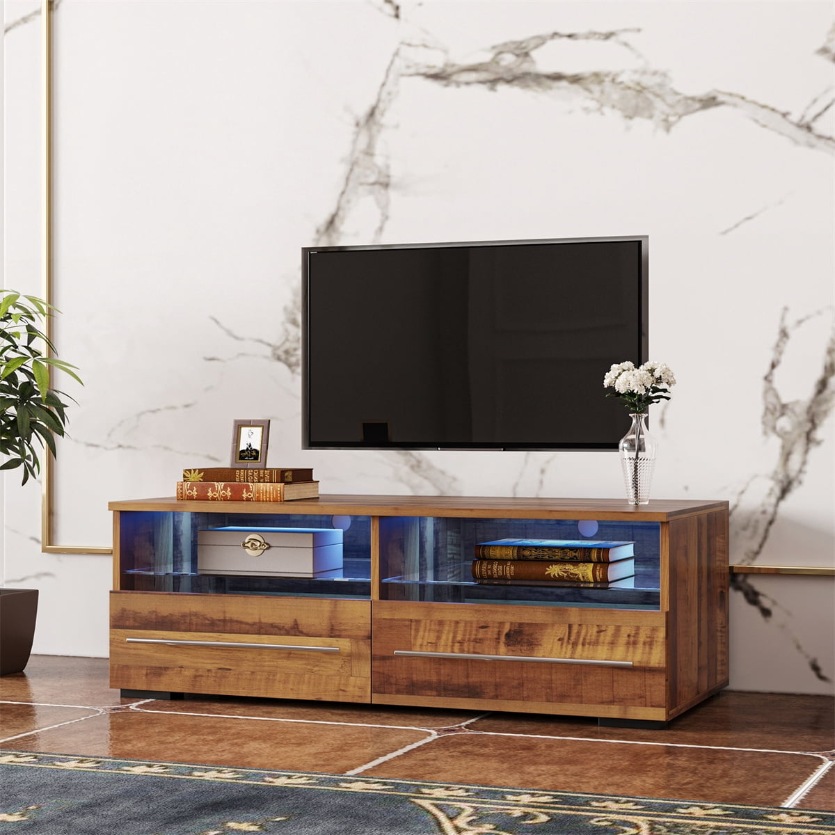 TV Stand for 43'' TV, Modern Media Stand Console Table TV Console ...