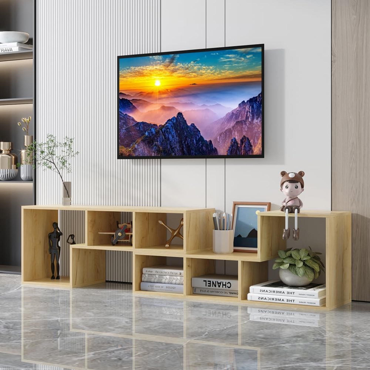 TV Stand for 55 60 65 70 75 Inch TV Free-Combination Entertainment ...