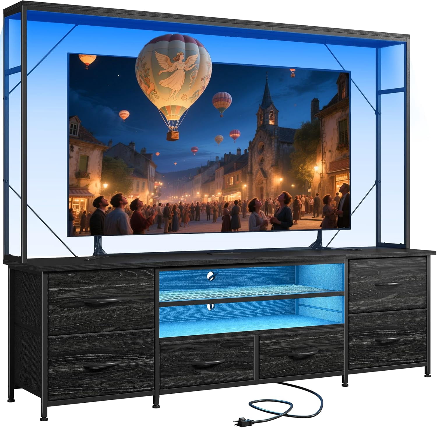 TV Stand for 55 60 inch TV, Large Wall Unit Entertainment Center with ...