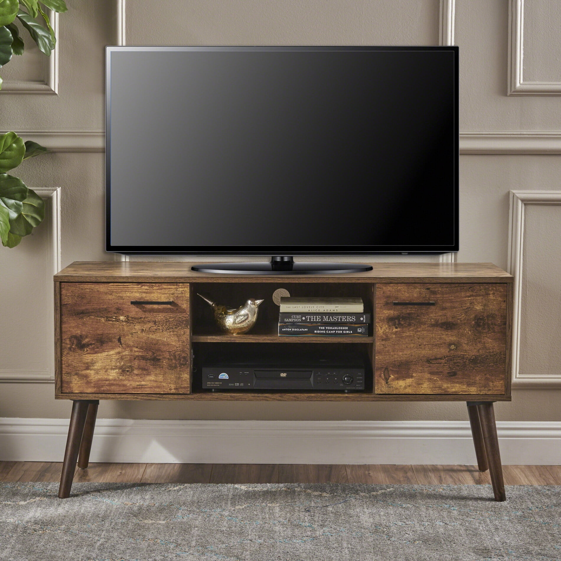 TV Stand for 55 Inch TV, TV Console Mid-Century Modern TV Stand ...