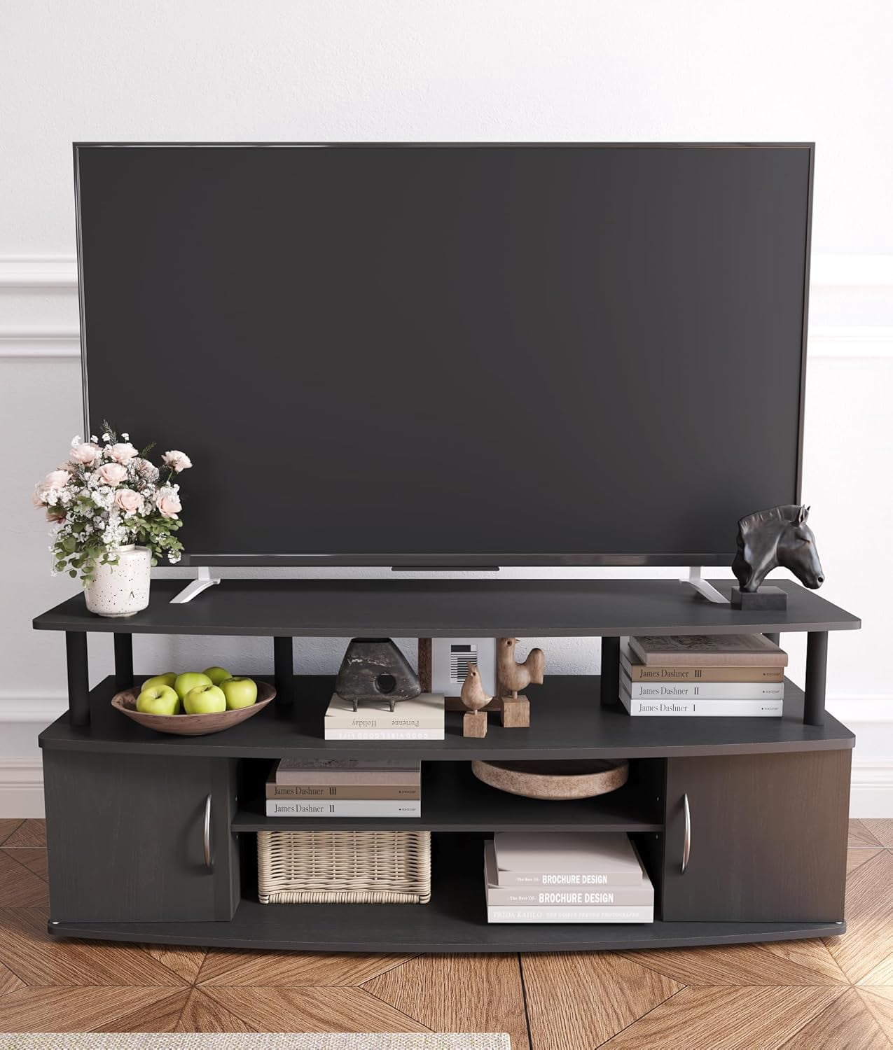 TV Stand for 55 Inch TV, Modern Entertainment Center with Storage for ...