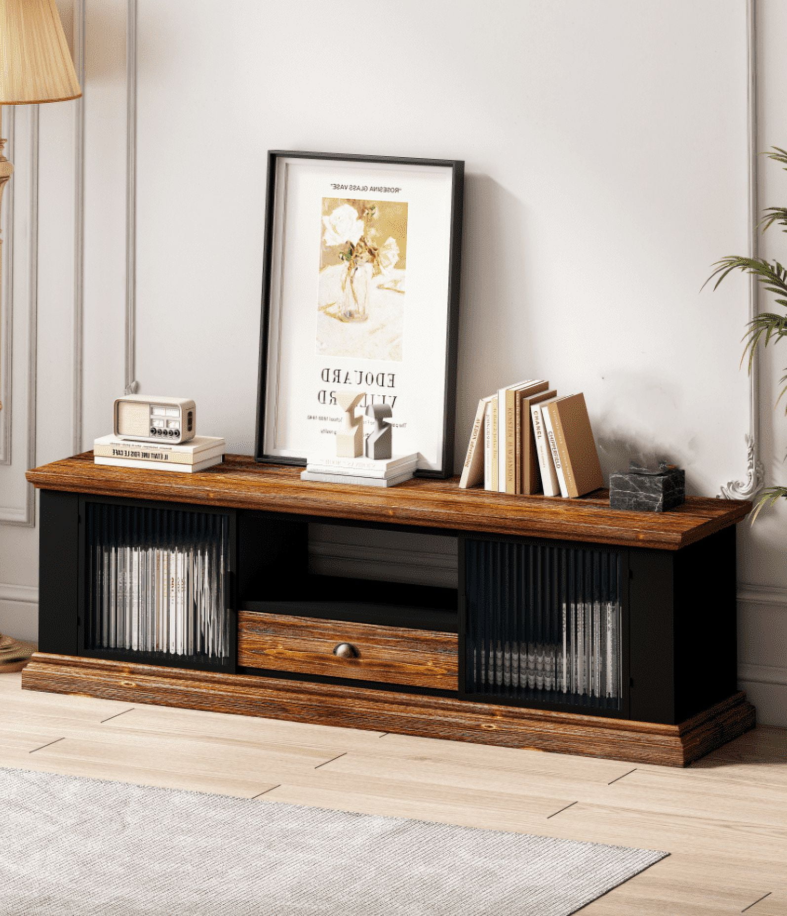 TV Stand for 55 Inch TV,Television Stand with 2 Storage Cabinets and ...