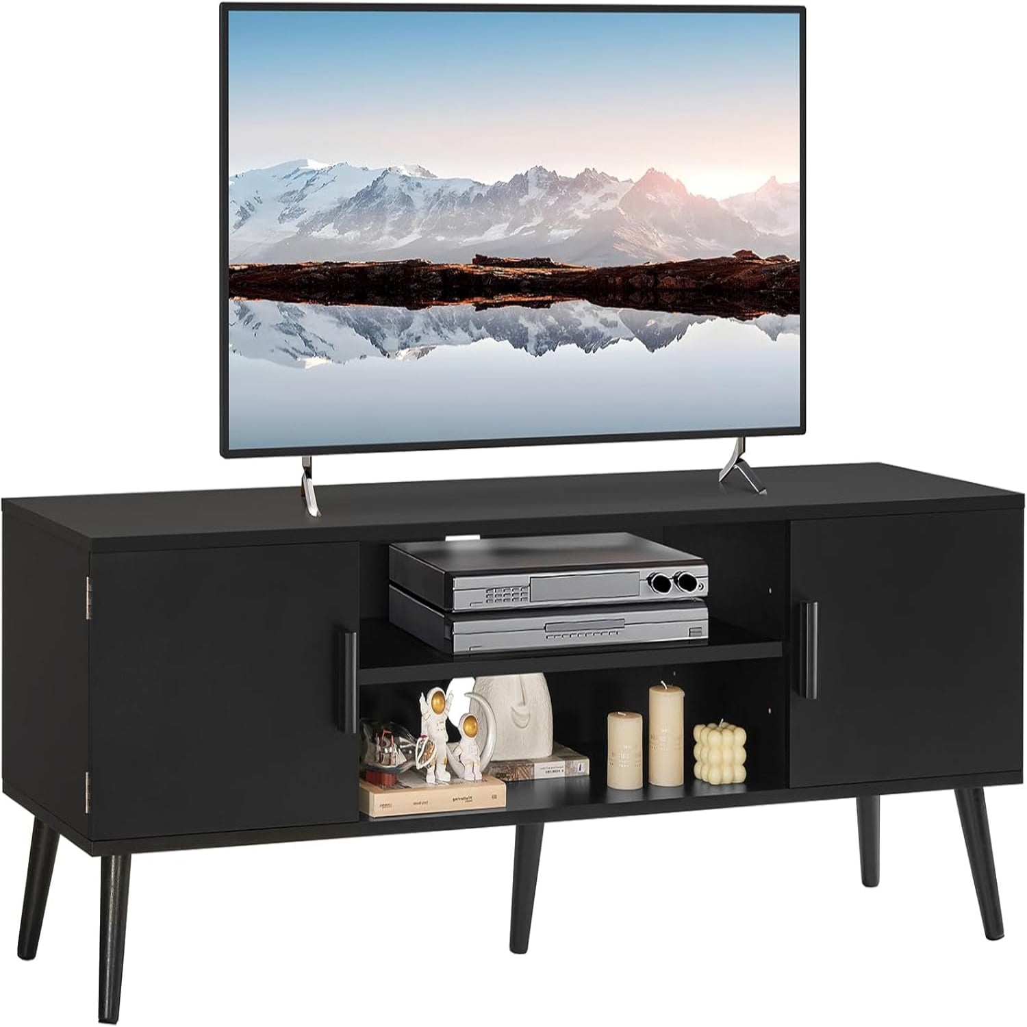 TV Stand for 55 inch TV Mid Century Modern TV Stand with Storage ...