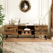 Corner TV Stand for TVs up to 70 inch with Swivel Mount, 4-Shelf ...