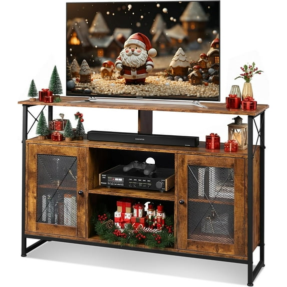 TV Stand 55 inch TV, Tall Entertainment Center with Storage, Farmhouse ...