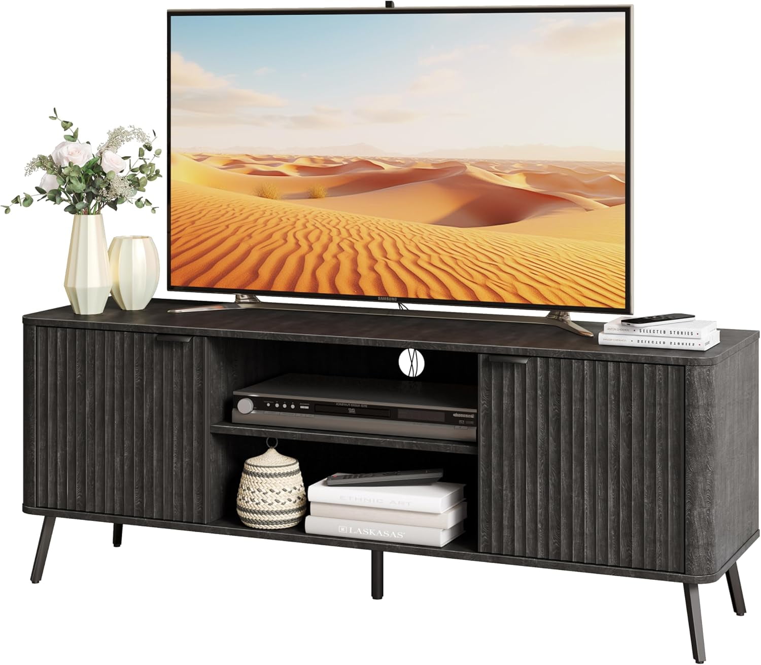 TV Stand, 58" Modern Media TV Console Table with Storage for 55/60/65 ...