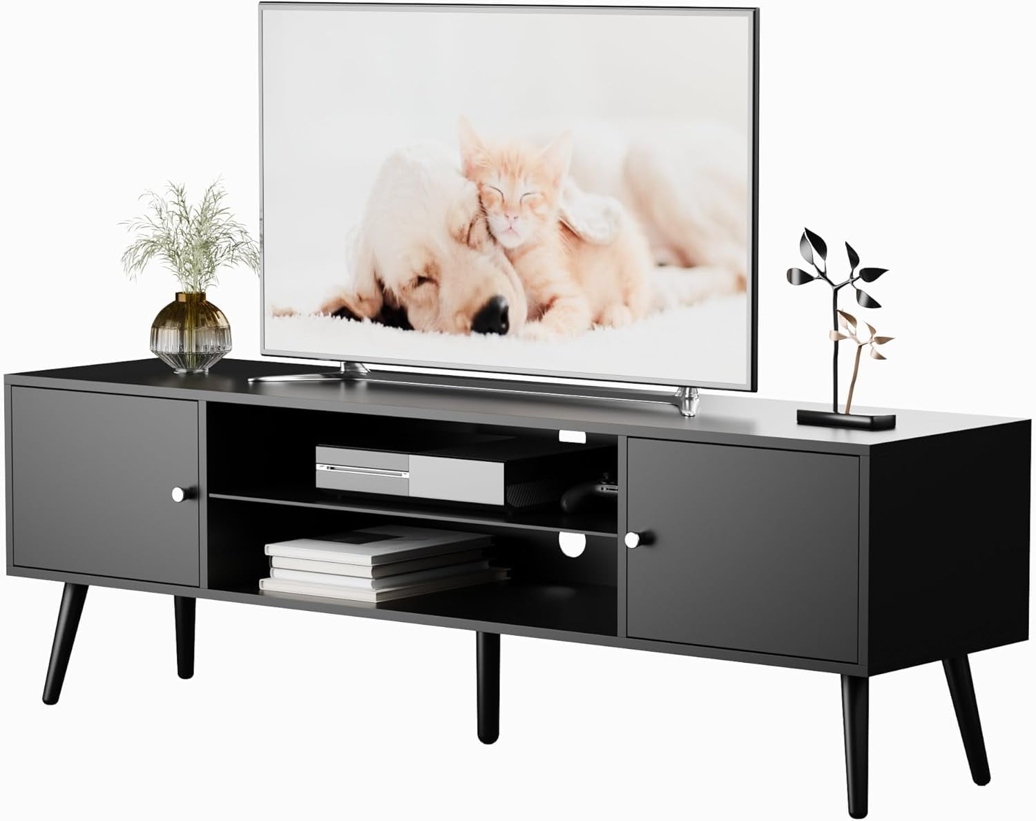 TV Stand for 60 65 inch TV, Entertainment Center with Storage, Tv ...