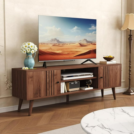 TV Stand for 65/60/55 Inches, Mid-Century Modern TV Stand with Storage ...