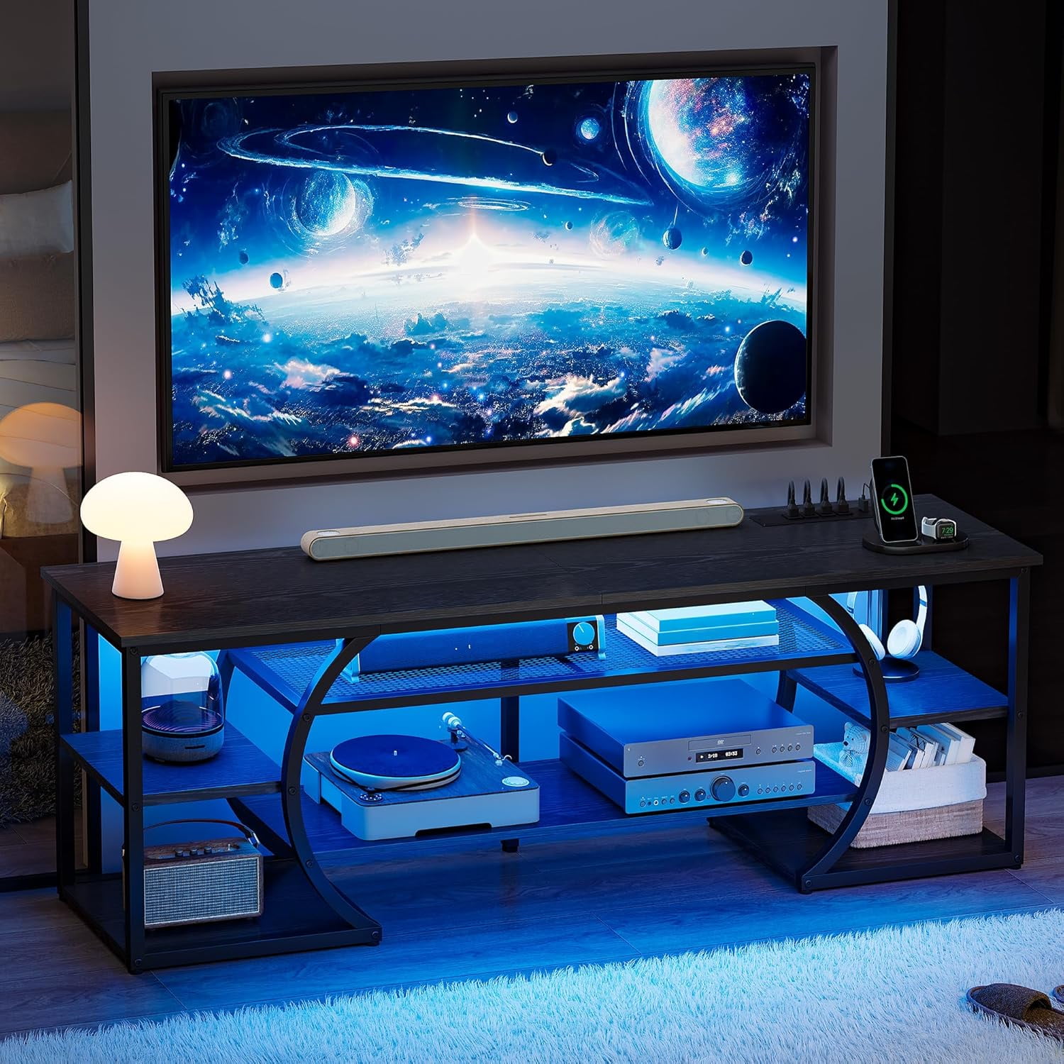 TV Stand for 65/70 Inch TV, LED TV Stands for Living Room w/Power ...
