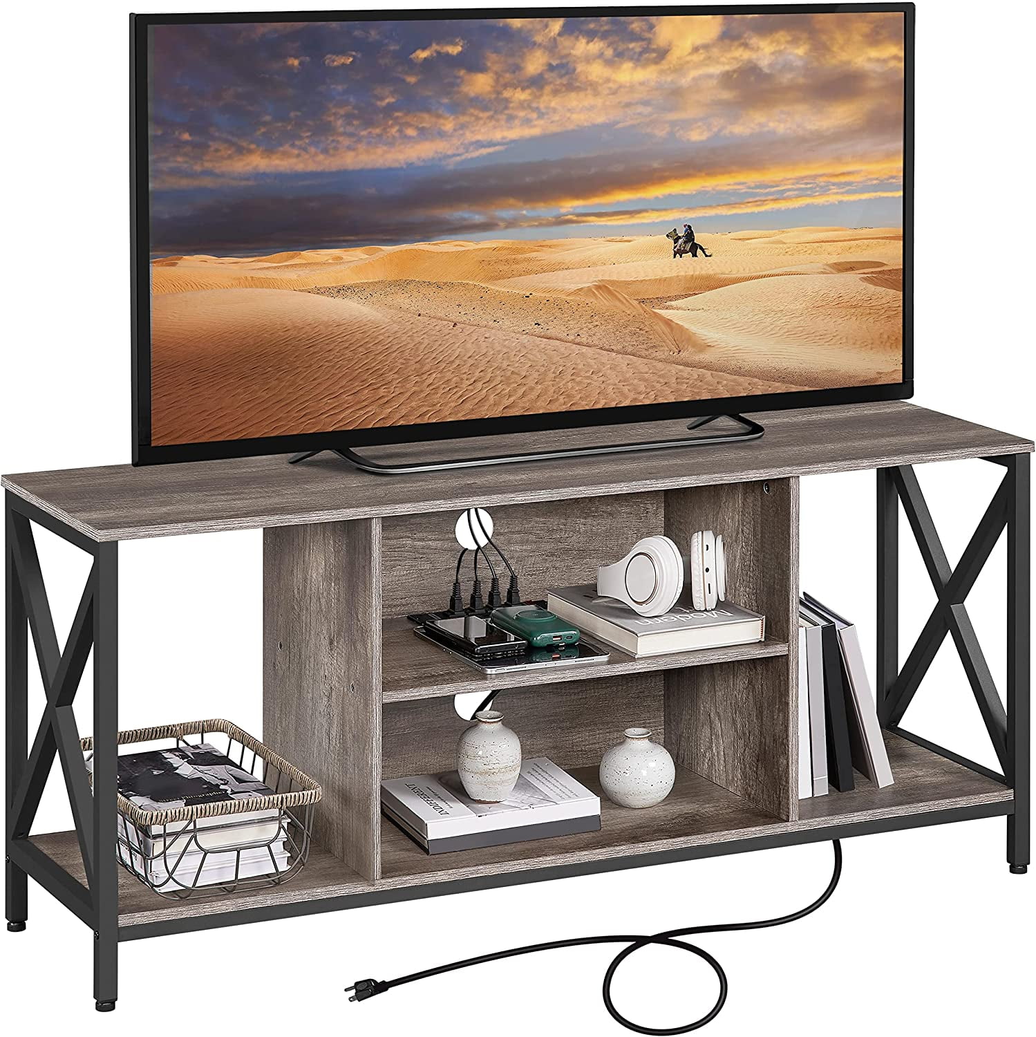 TV Stand for 65 Inch TV Industrial Entertainment Center TV Console with ...