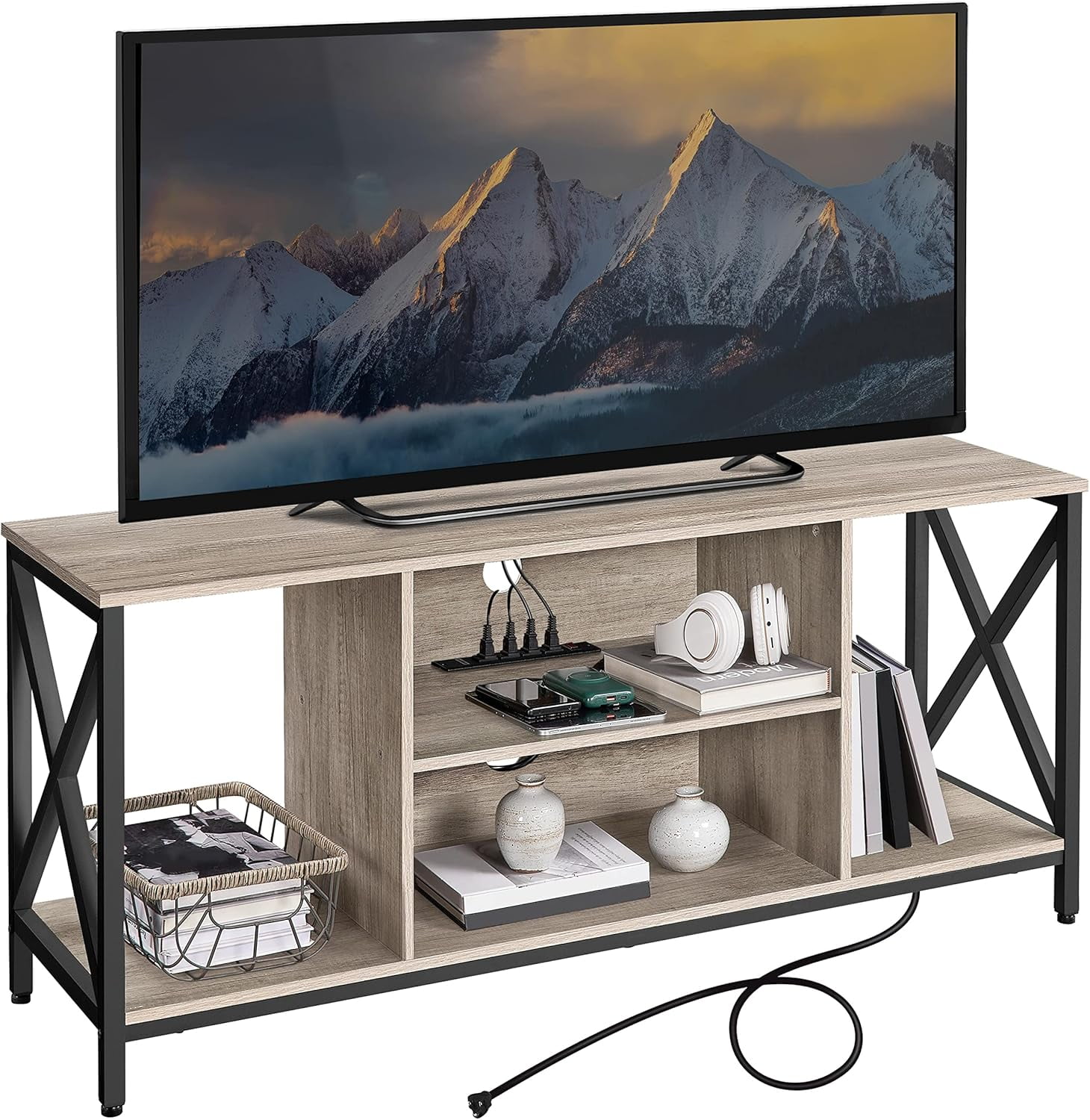 TV Stand for 65 Inch TV, Industrial Entertainment Center TV Console ...