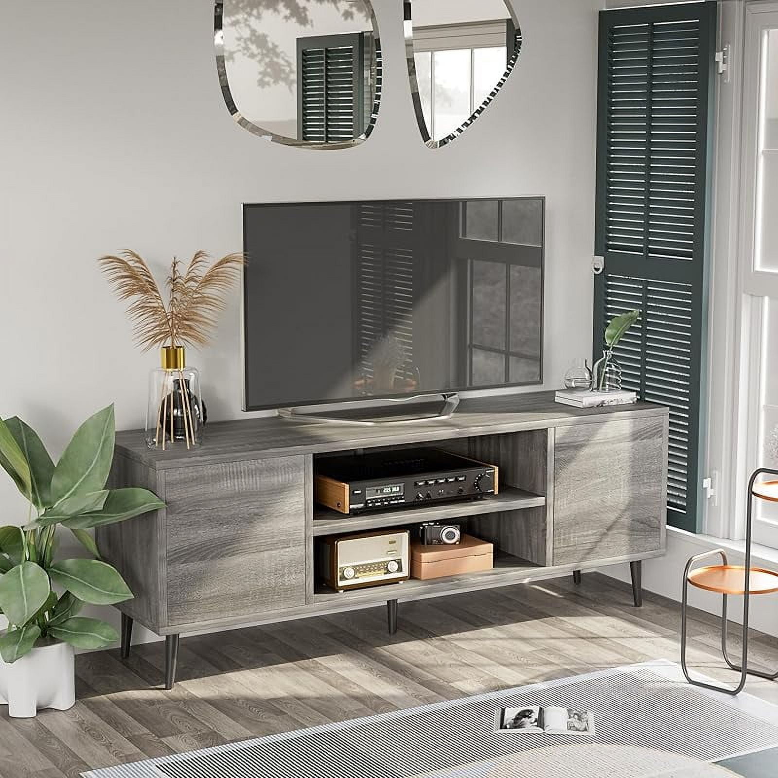 TV Stand for 65 Inch TV, Modern Entertainment Center with Storage ...