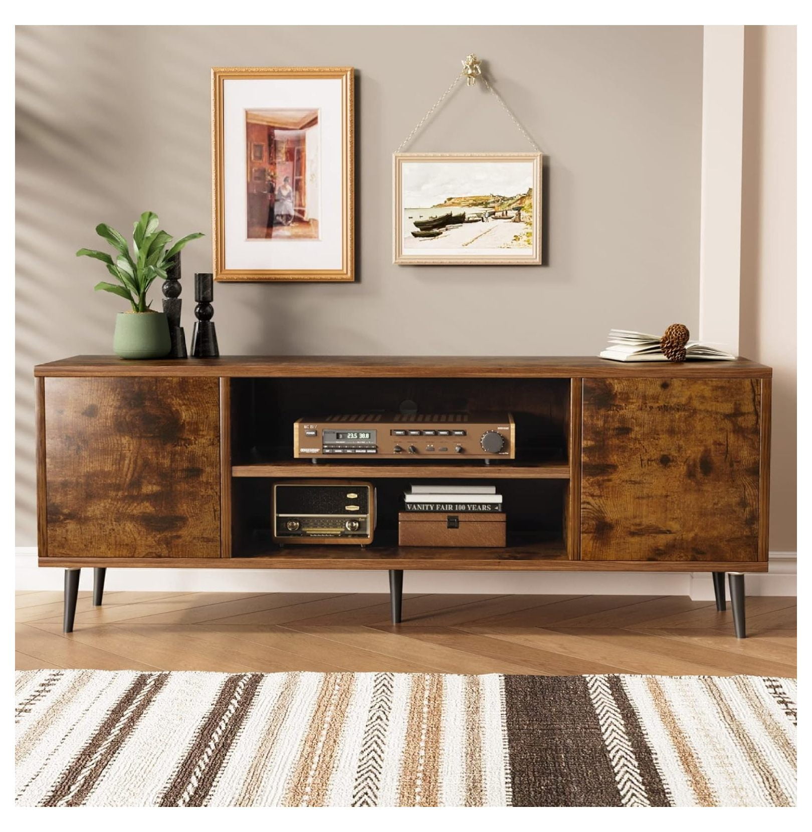 TV Stand for 65 Inch TV, Modern Entertainment Center with Storage ...