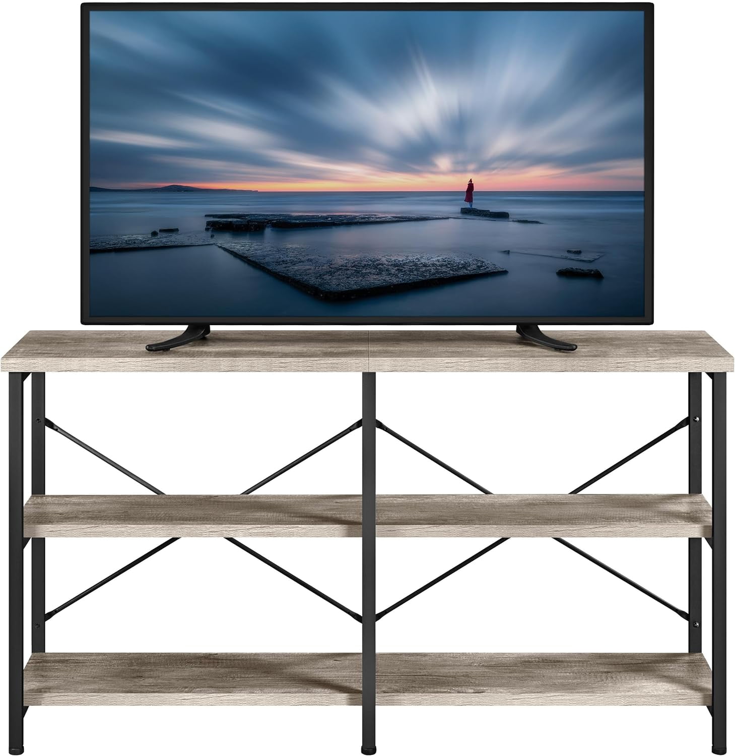 TV Stand for TV up to 65 inch, Entertainment Center with 3-Tier Storage ...