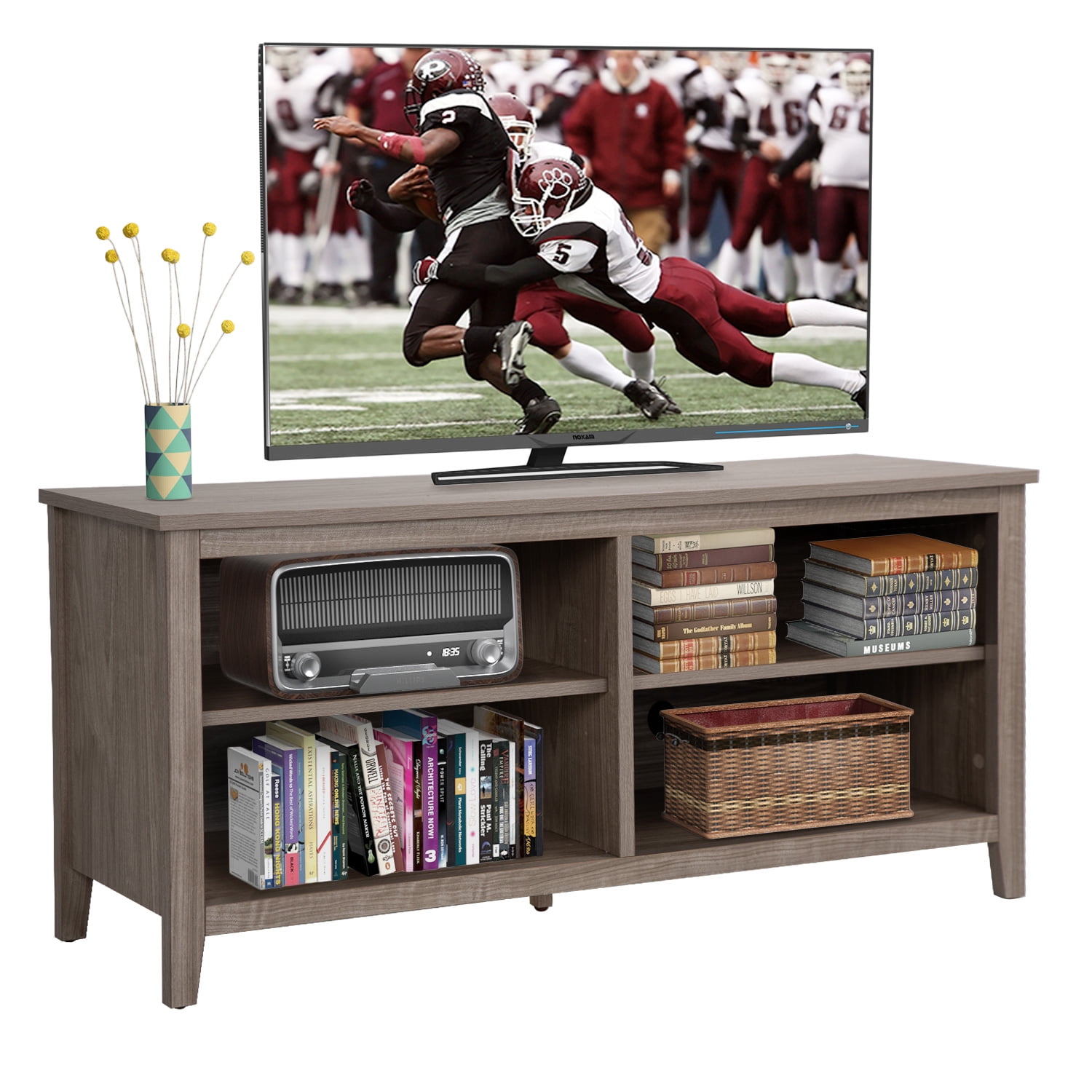 TV Stand 65 inch Flat Screen Wood Console Media Table Storage Cabinet ...
