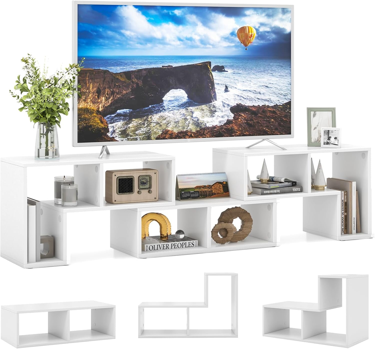 TV Stand for 65 inch TV, 3 Pieces Entertainment Center, Free ...