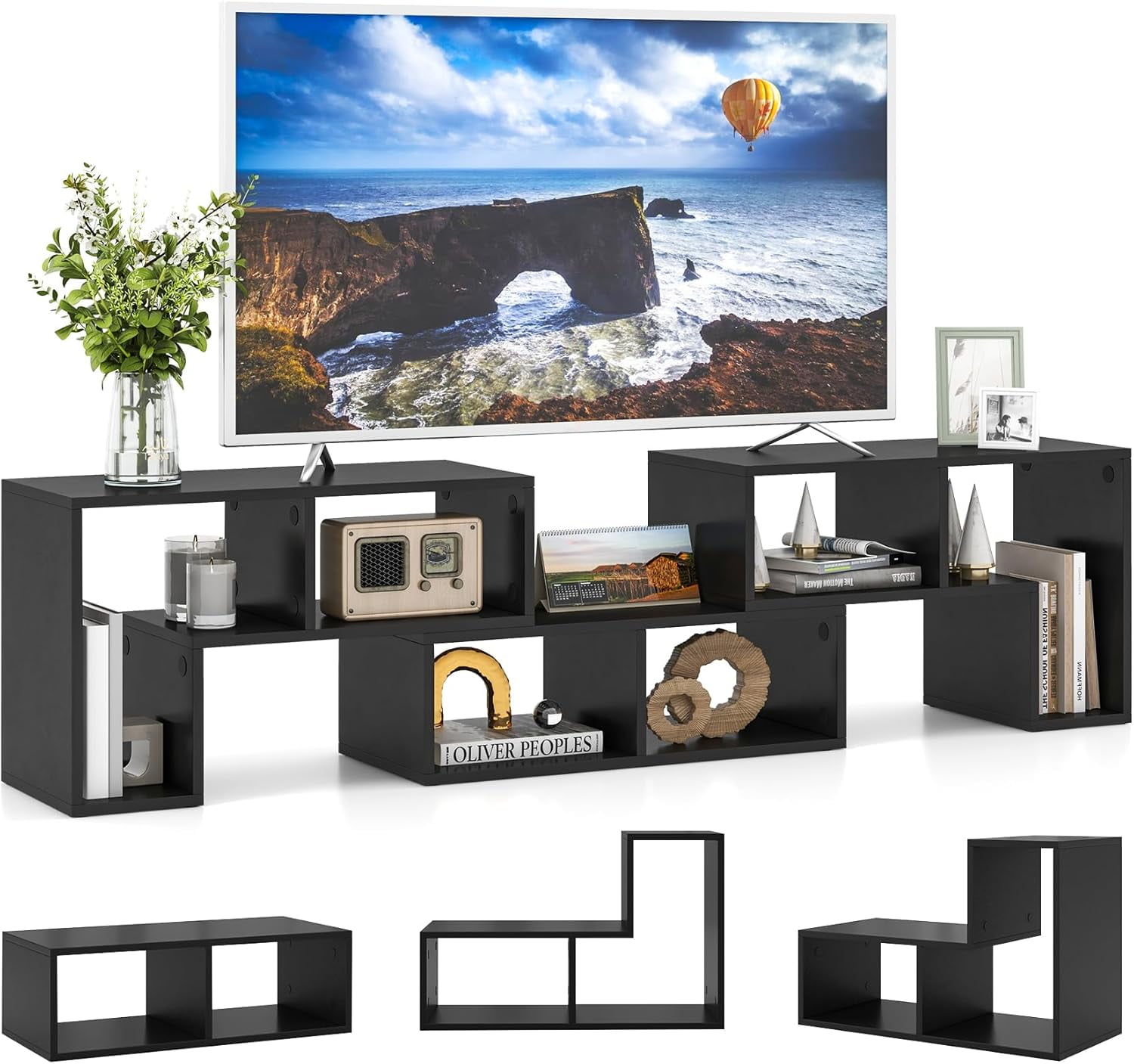 TV Stand for 65 inch TV, 3 Pieces Entertainment Center, Free ...