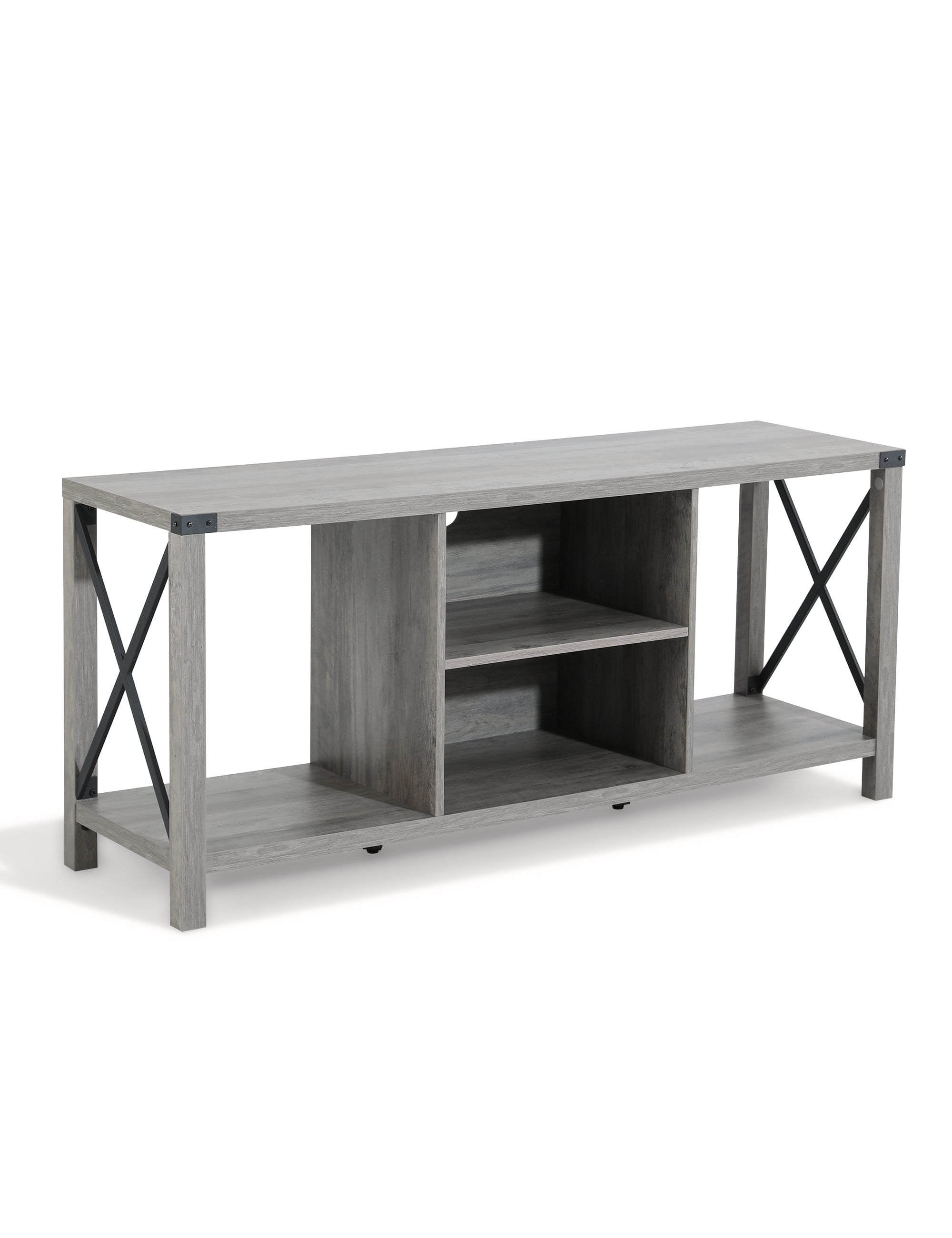 TV Stand for TV up to 65 inches, 55"" Industrial Wood and Metal TV ...