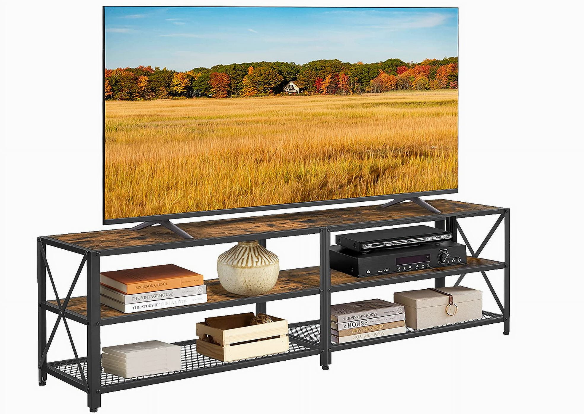 TV Stand for TV up to 70 Inches, TV Table, Entertainment Center, 3-Tier ...