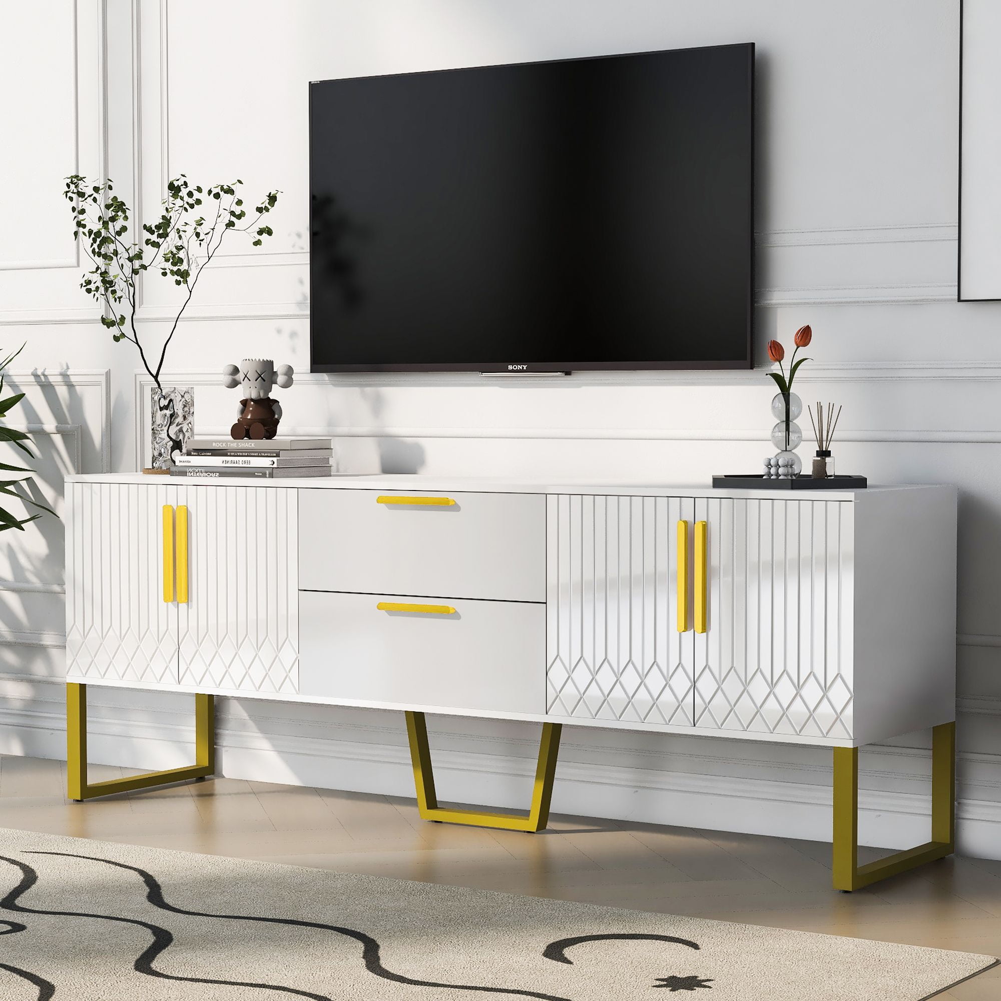 TV Stand for 70" Television,TV Console Table Modern Media Console ...