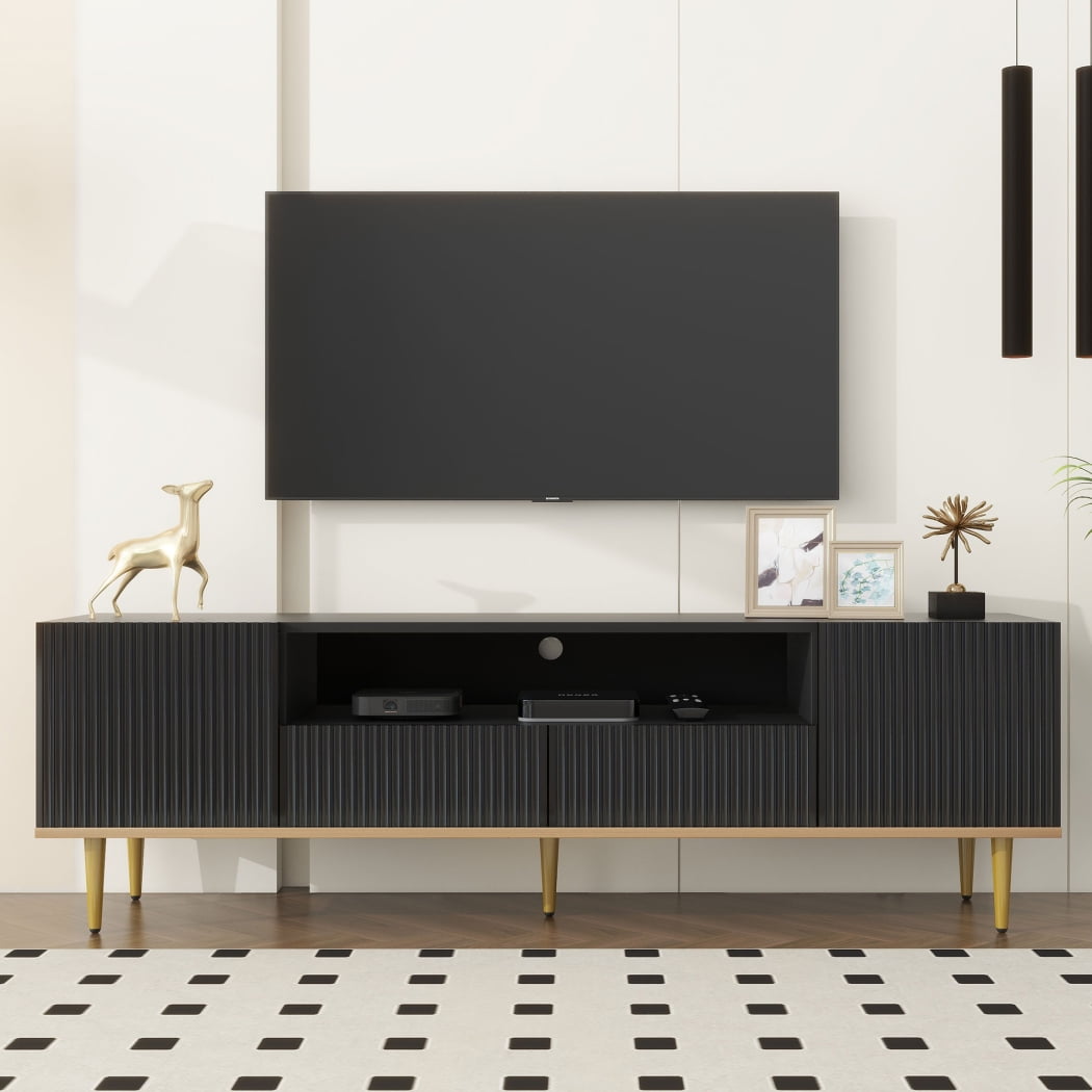 TV Stand for 70+ inch Television, Modern Entertainment Center TV Media ...