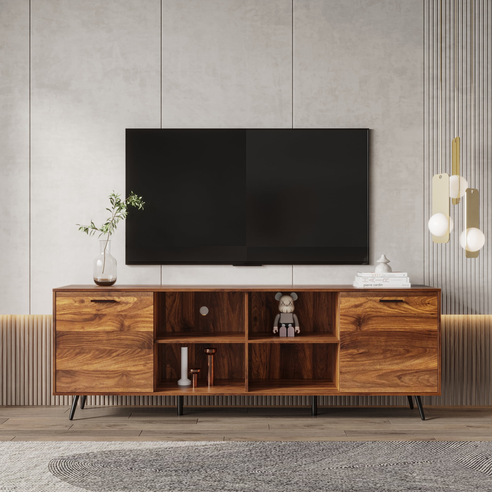 TV Stand for TV up to 75 Inch, Modern Adjustable Entertainment Center ...