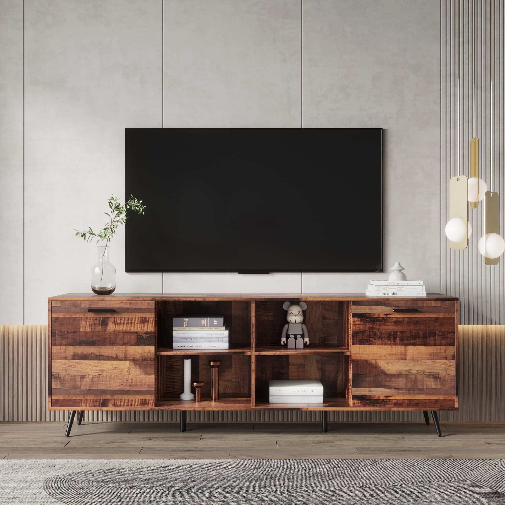TV Stand for TV up to 75 Inch, Modern Adjustable Entertainment Center ...