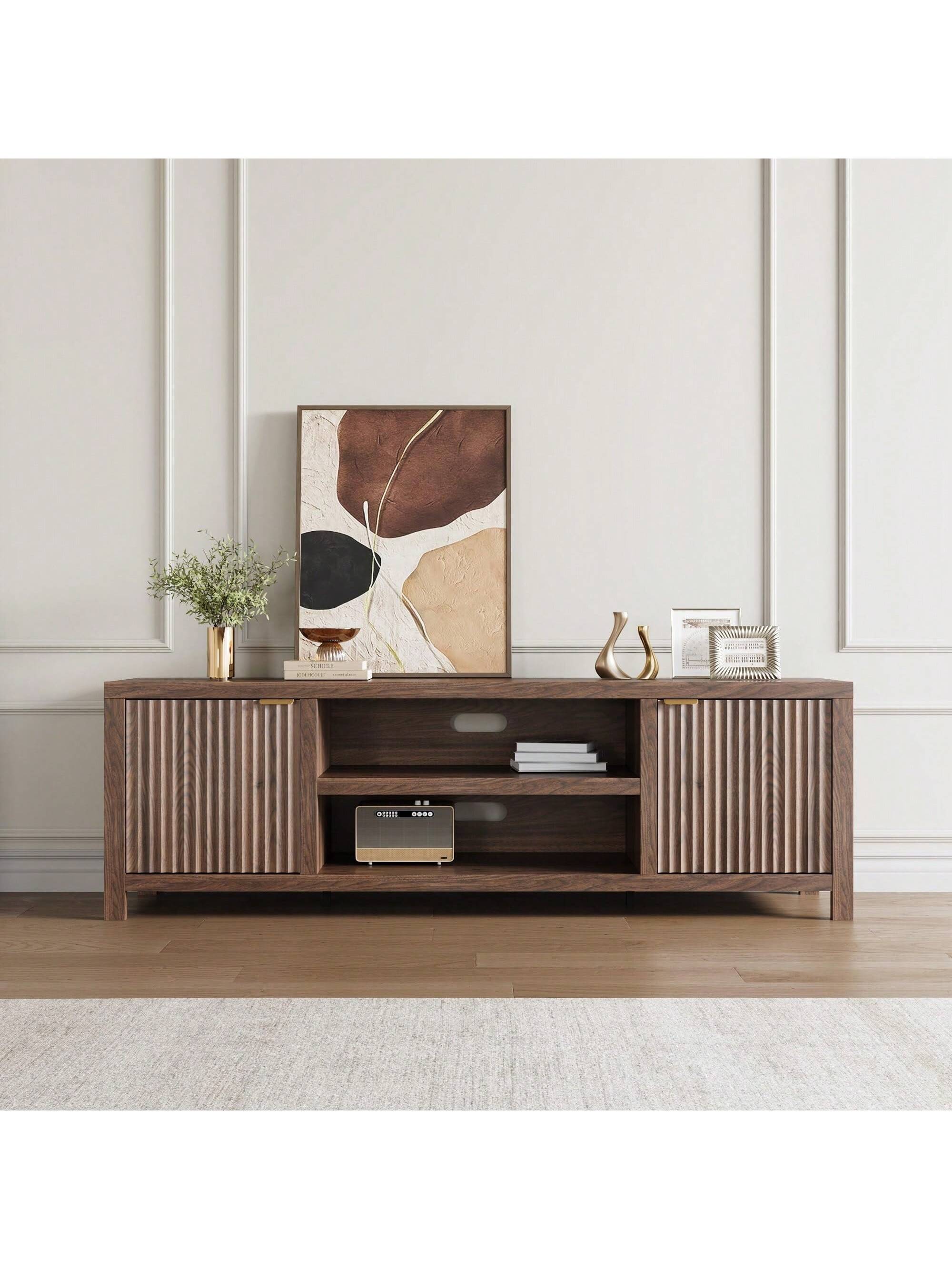 TV Stand for 80 Inch,Modern Entertainment Center with Storage,Media ...