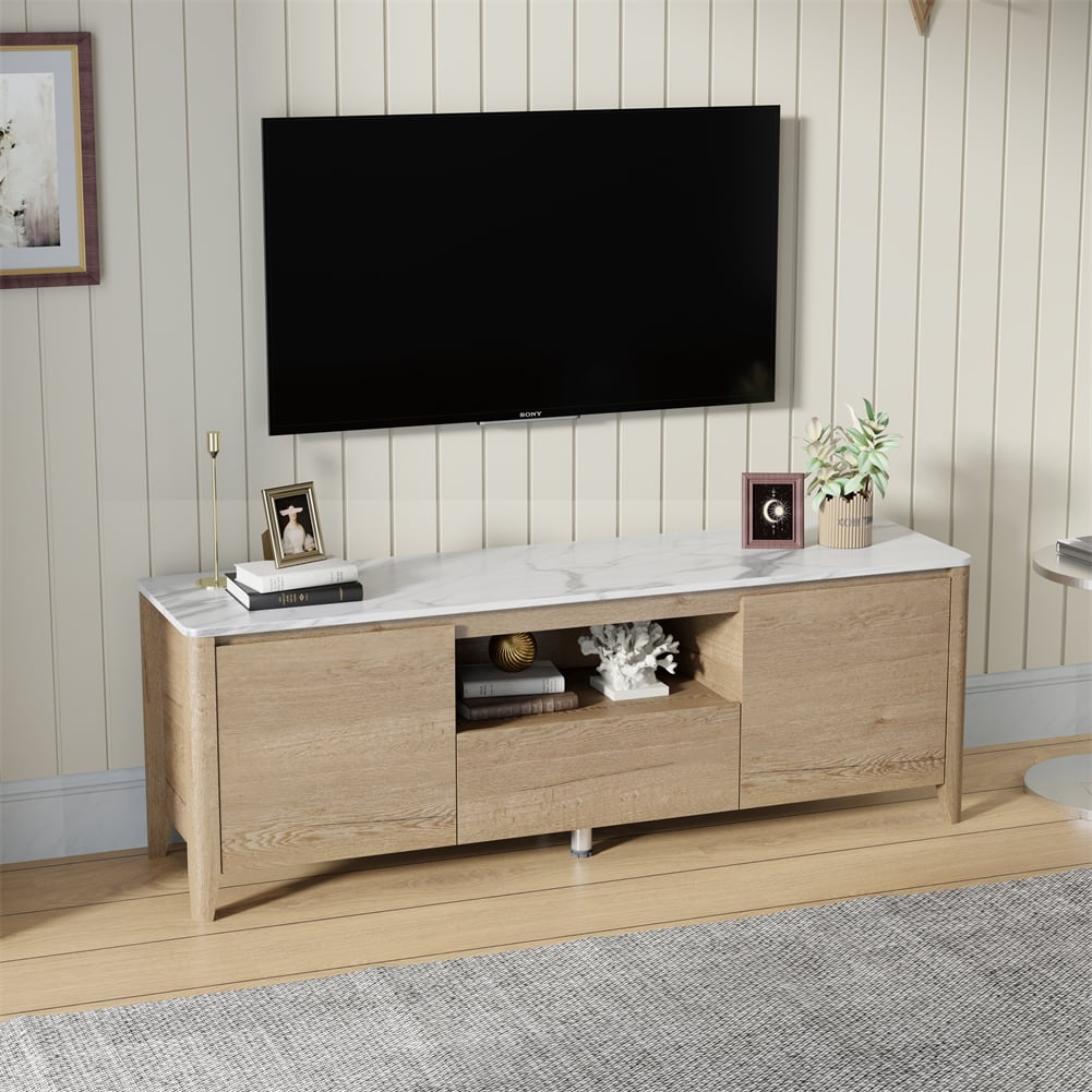 TV Stand for 80 Inch TV, Entertainment Center With Storage, Modern LED ...