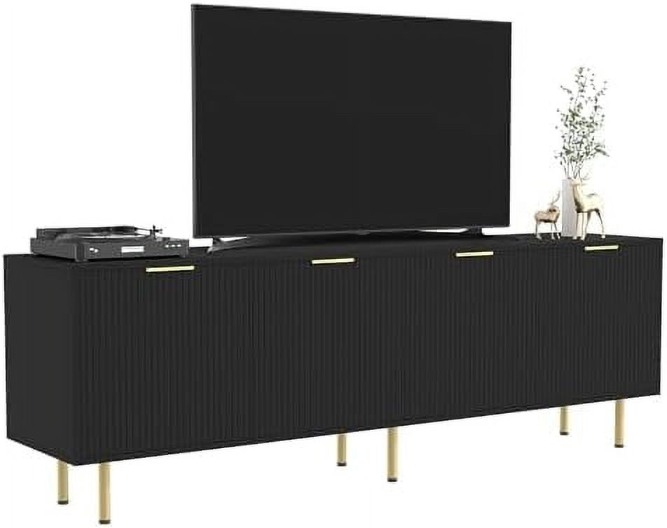 TV Stand for 80 Inch TV, Fluted TV Stand for Living Room, Mid Modern TV ...