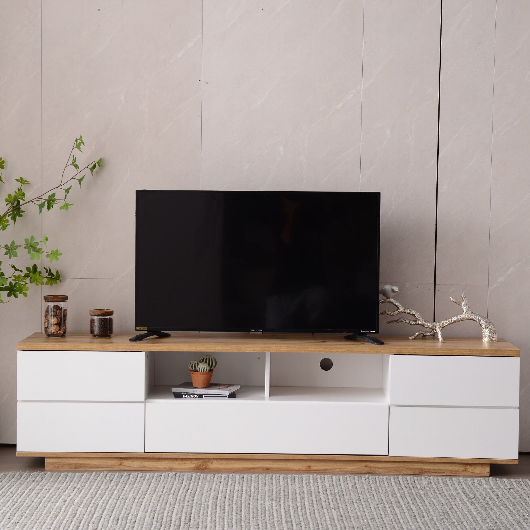 TV Stand up to 80", TV Stands for Living Room Entertainment Center with ...